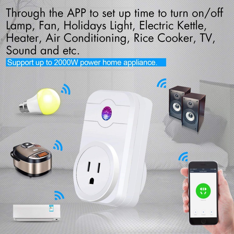 4packs WiFi Smart Switch Outlet Socket Work w/ Alexa Google Home Remote ...